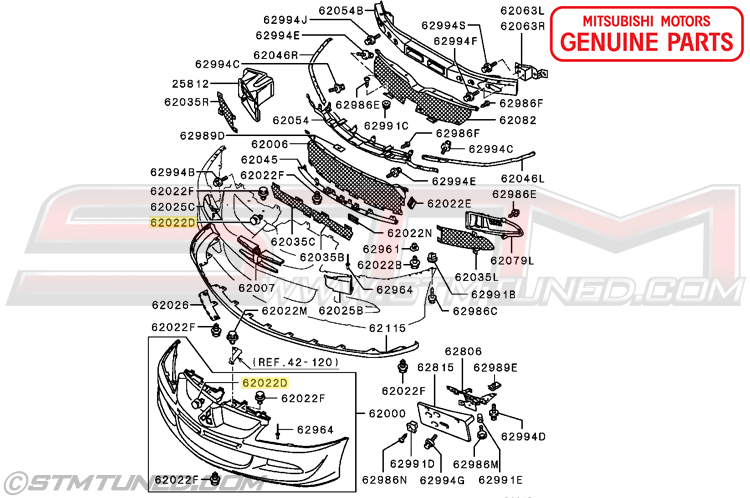 STM: OEM MITSUBISHI EVO 8/9/X FRONT BUMPER PUSH CLIP | LANCER EVOLUTION ...